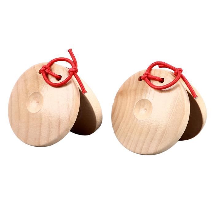 Dilwe Castagnette de doigt Castagnettes en Bois avec Protège-doigts ...