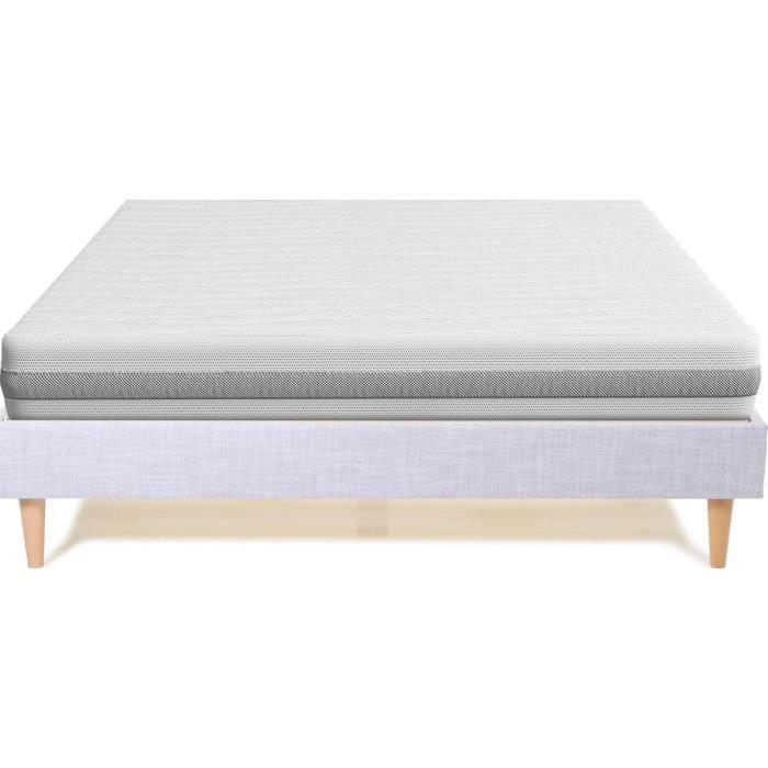 Lit - HOMIFAB - Dina - Gris - A lattes - Bois massif - Cdiscount Maison