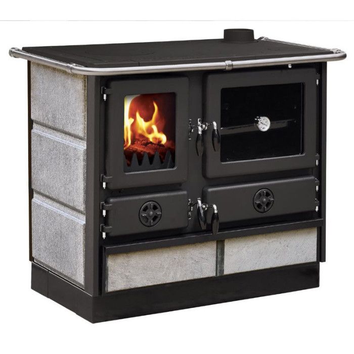 Cuisinière à bois MAGNUM MBS en fonte | Sortie côté droit - Pierre ollaire - Cdiscount Bricolage