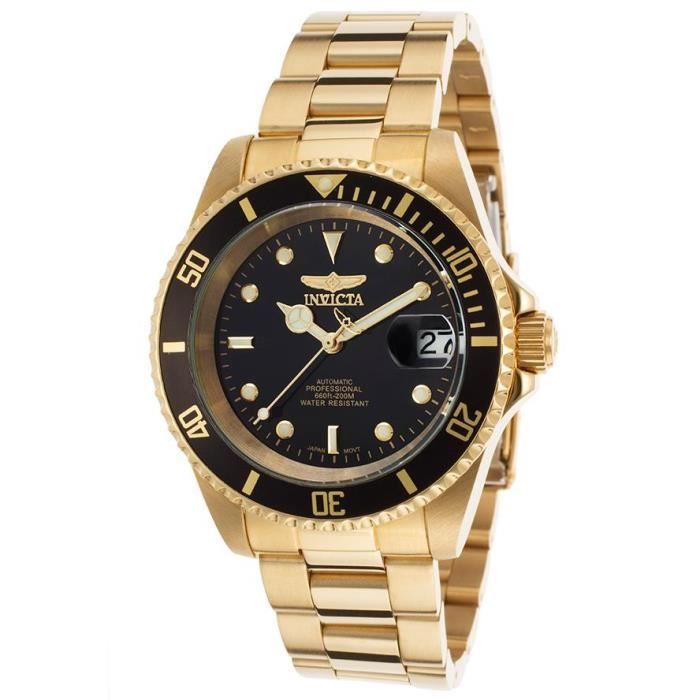 INVICTA HOMME 40MM AUTOMATIQUE DORÉ ACIER BRACELET & BOITIER DATE ...