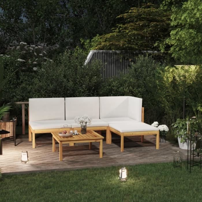 Star Sale* Salon bas de jardin balcon Sofa de jardin 5 pcs avec ...