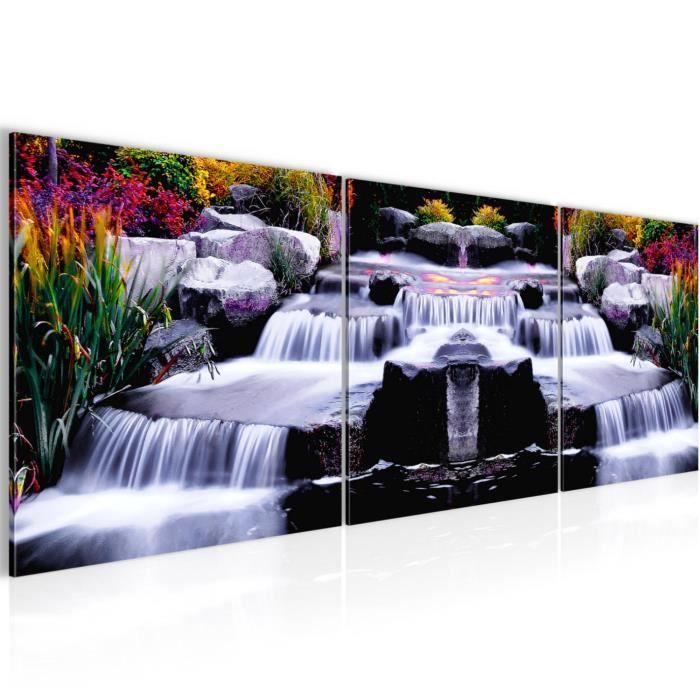 Runa art Tableau Décoration Murale Cascade 120x40 cm - 3 Panneaux Deco ...