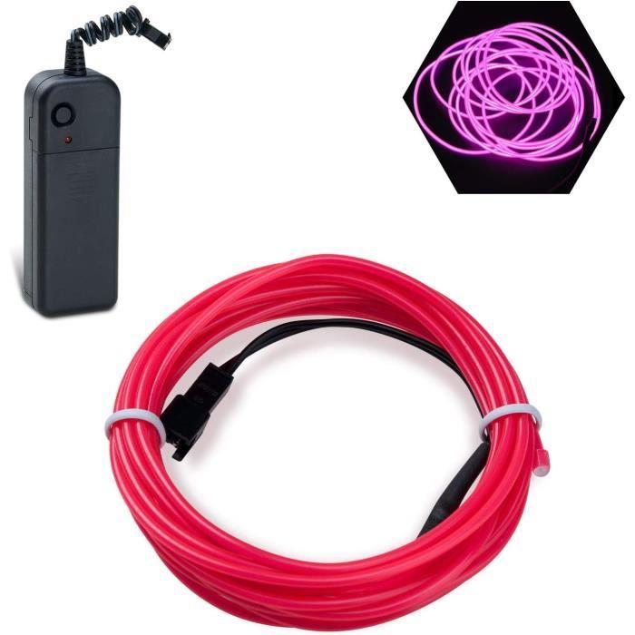 Flexible El Fil Tube Néon Light Avec Contrôleur 3 Modes Led Lumière De ...