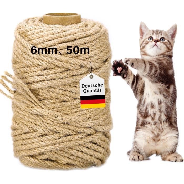 6Mm ×50M Corde En Sisal Naturel, Corde Arbre À Chat, Sisal Pour Arbre À ...