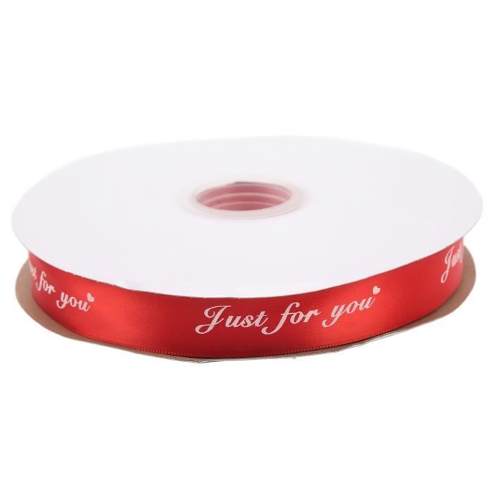 Tbest ruban rouge 100 Yard Ruban Satin Rouge 2.6 cm Largeur Double Face ...