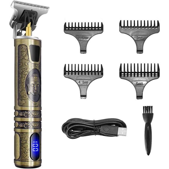 Professionnelle Tondeuse Cheveux Hommes, Tondeuse Barbe Lame T Sans Fil Zero Gapped Tondeuse ...