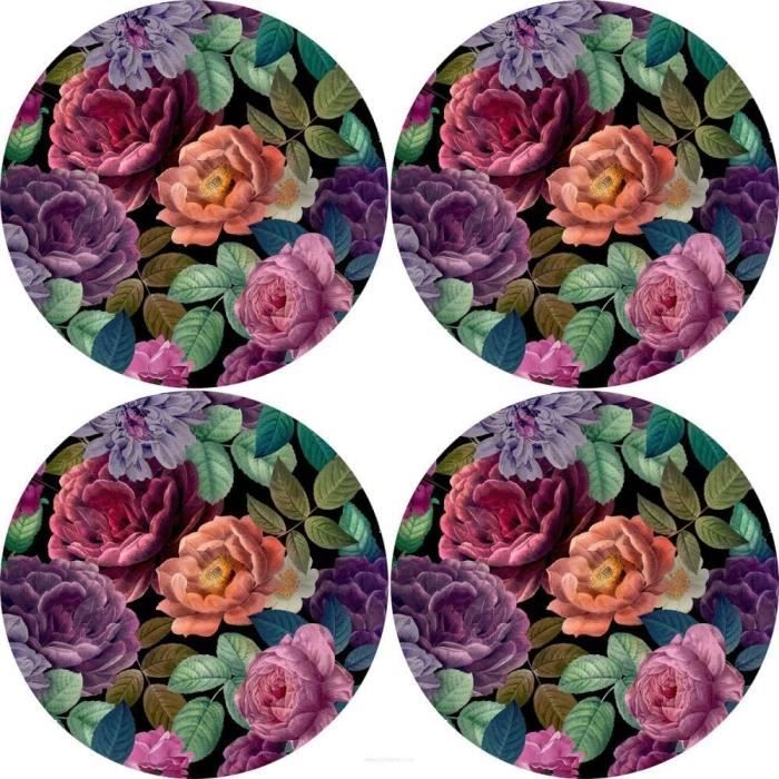 Arco Lot De 4 Sets De Table Ronds Colorés Pour Table Ronde, 33 Cm ...