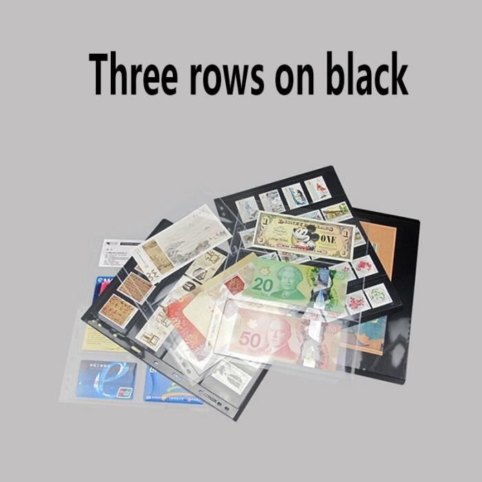 ALBUM PHOTO,3 Line Black--Page'album de timbres en PVC Transparent, LOT ...