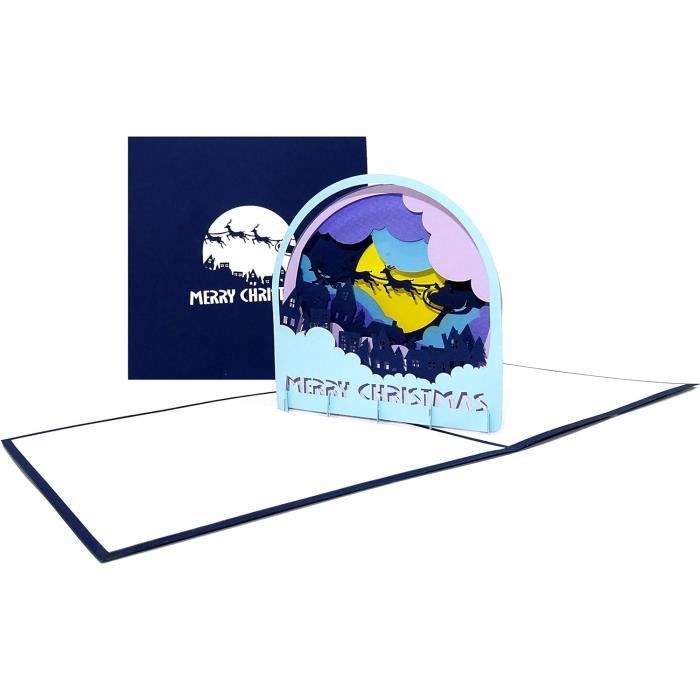 Carte De Noël 3D « Merry Christmas » Carte Pop-Up En Filigrane Pour ...