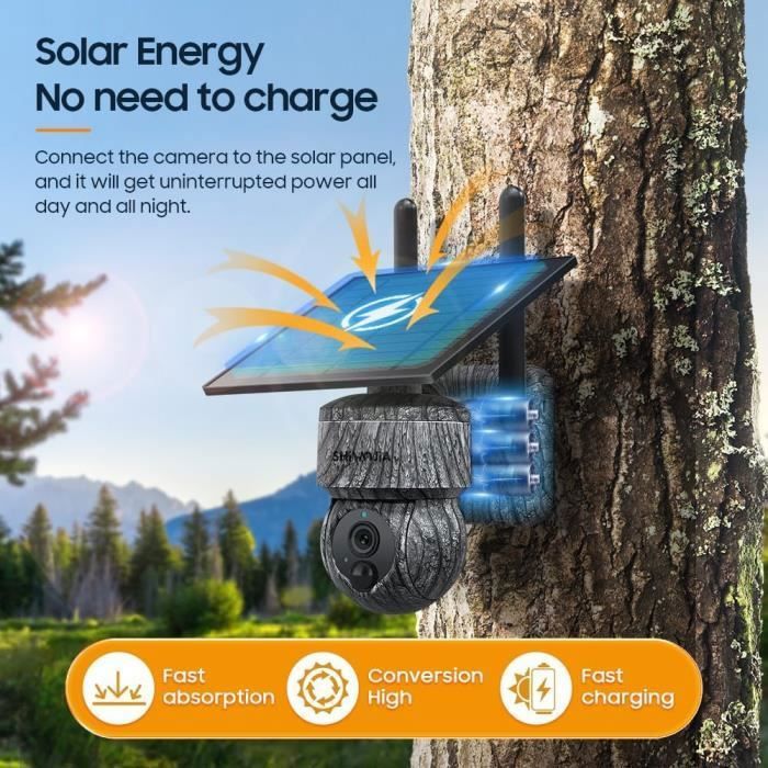 Camera 4G Solaire, Caméra De Chasse Avec Sim Card, 3Mp Camera 4G ...