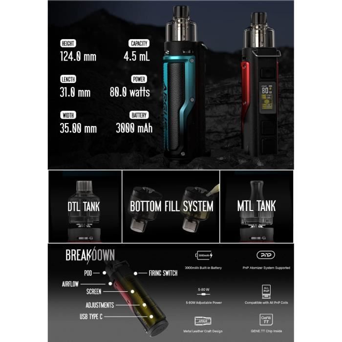 Argus Pro Pod Kit Original VOO’POO Argus Pro Pod Kit 80W Built in ...