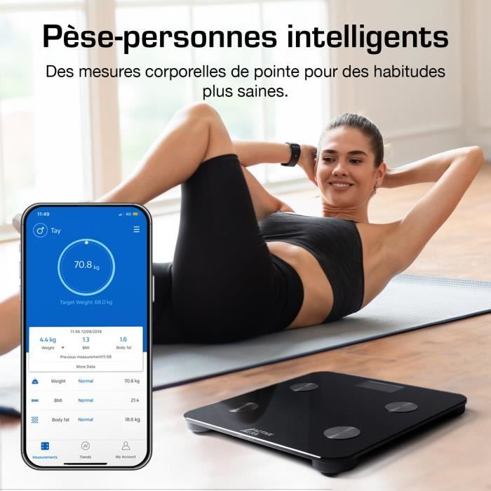 Active Era Balance Pese Personne, Balance Connectée Bluetooth avec ...