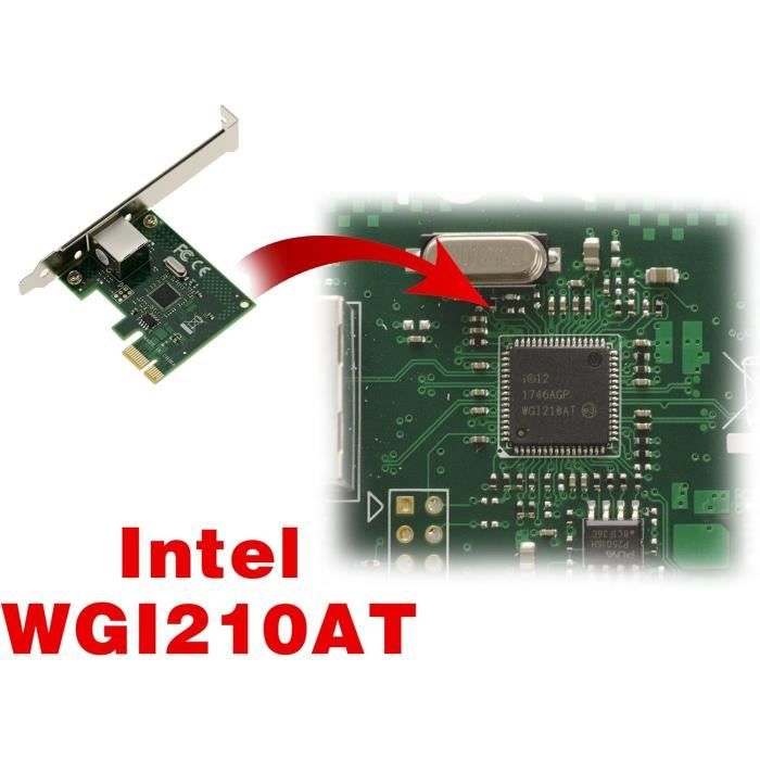 Carte Contrôleur Réseau Pcie Gigabit Ethernet Avec Chipset Intel I210At. Avec Fonction Pxe Wol ...