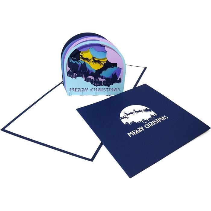Carte De Noël 3D « Merry Christmas » Carte Pop-Up En Filigrane Pour ...