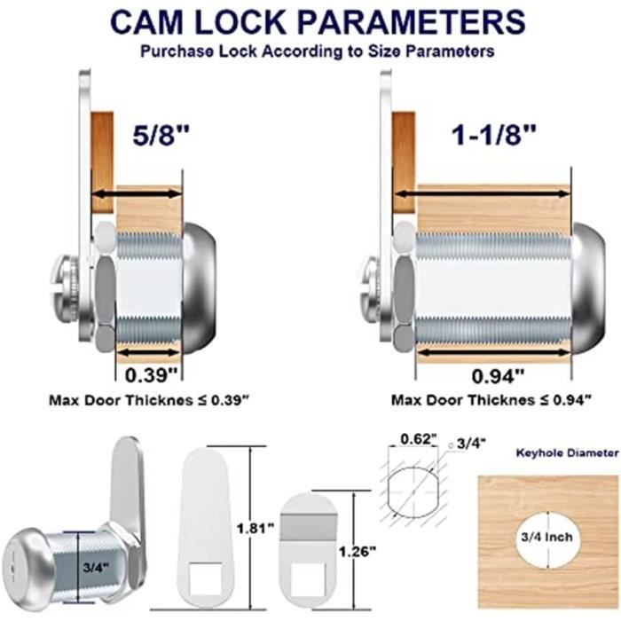 Serrure De Boîte Aux Lettres En 3 Parties, Loquet De Placard 5-8 Et ...