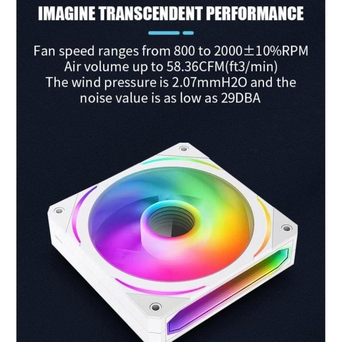 Prism 120 Mm Gen5 Argb Case Fan White, Facet Rgb Effect 5 V 3-Pin ...