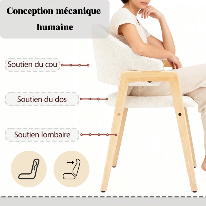 Chaises Chaise de Salle à Manger Lot de 6 avec Dossier Ergonomique ...