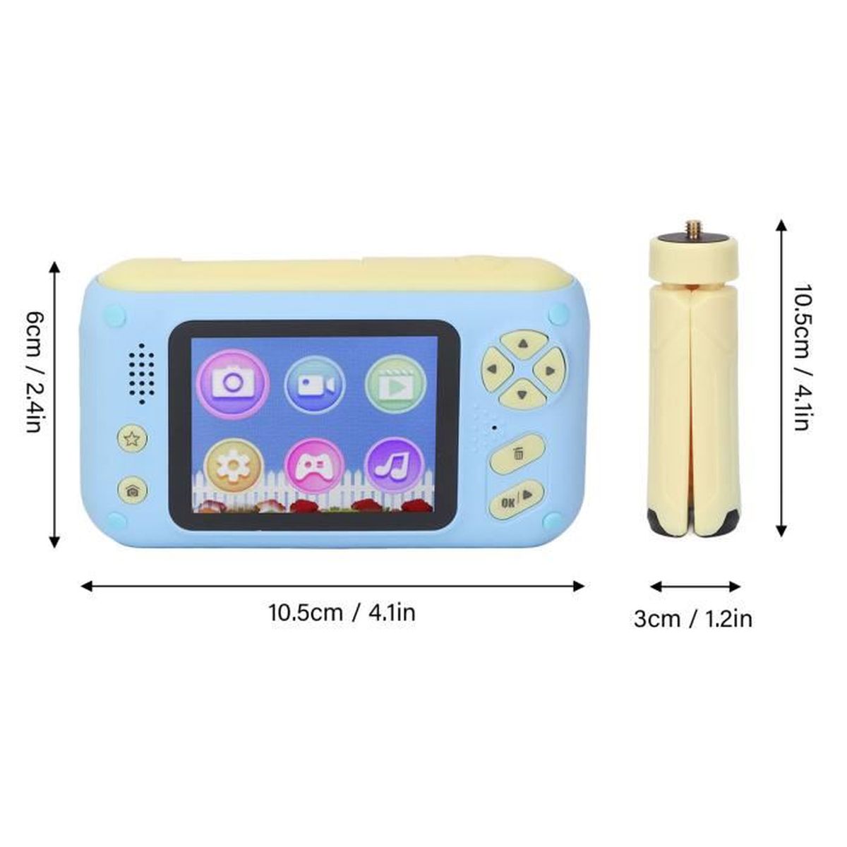 JIM - Caméra enfant Caméra HD Caméra de dessin animé réversible à la ...
