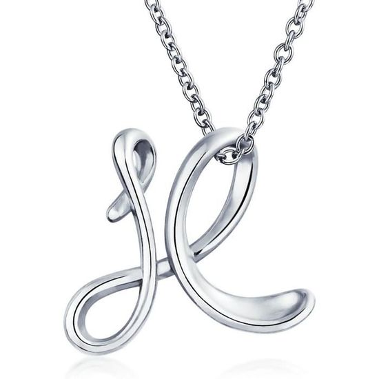 Personnaliser Abc Alphabet Lettre Script Pendentif Initial Collier Pour Femmes Ados Plaqué Or ...