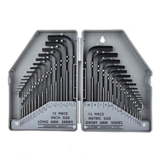 Clé hexagonale ROM - FDIT - 30 pièces - Acier au carbone - Blanc ...