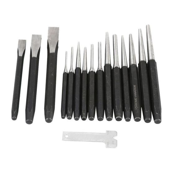 GOTOTOP outil de poinçon de burin 16Pcs Mécanique Poinçons et Ciseau ...