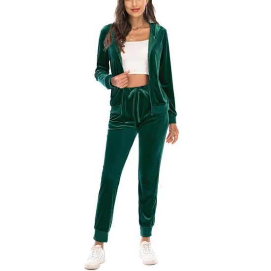 ENSEMBLE DE VETEMENTS 2 Pièce Femme Ensembles Velours Sport Zippé ...