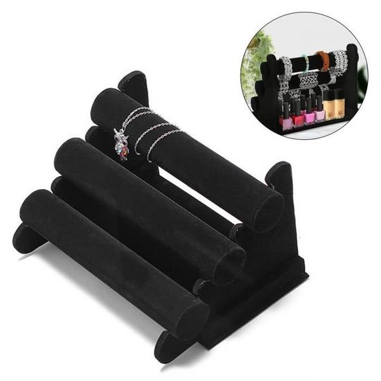 Porte-bracelet en velours - MXZZAND - 3 niveaux - Noir - Grande ...