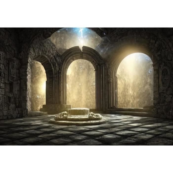 1,5x1m Toile de Fond Magique Pilier de voûte en Pierre Conte de fées ...