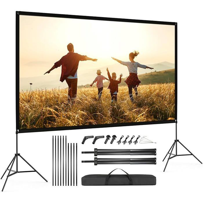 100 Inch Projector Screen 4K HD 16:9 Foldable Projector Screen with ...