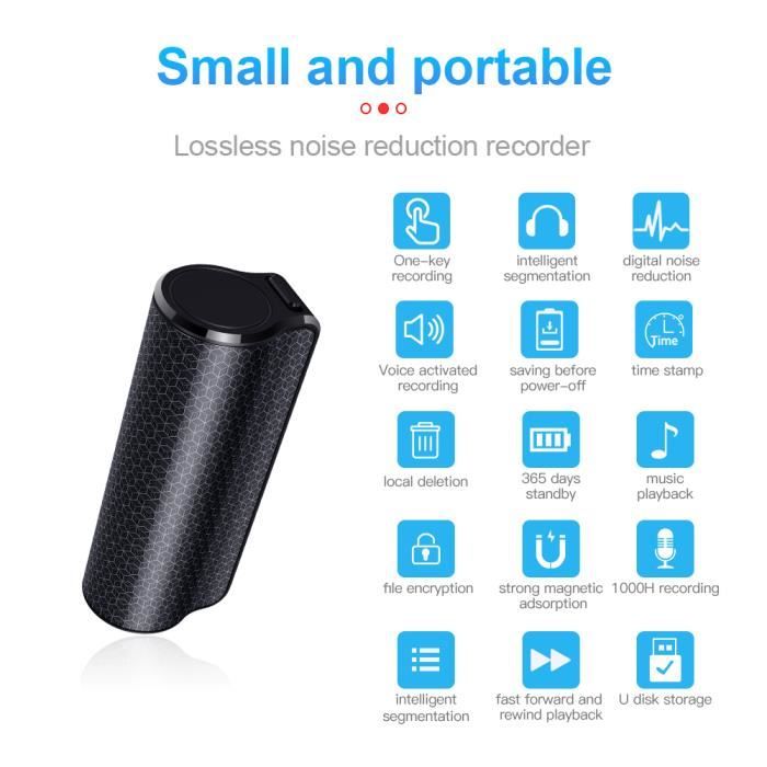 8G - Mini enregistreur vocal Audio numérique, stylo à activation vocale ...