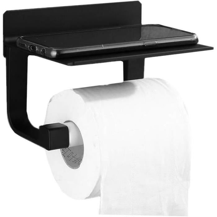 Support Papier Wc Mural Dérouleur Papier Toilettes Noir Rouleau De ...