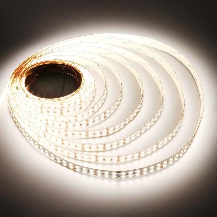 24V Ruban Led 5M Blanc Naturel 2240Lm-M Ultra Lumineux Double Rangée ...