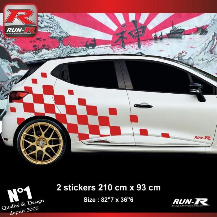 Sticker - ADNAuto - RENAULT CLIO RS - Rouge - Lot de 2 - Résistant aux ...
