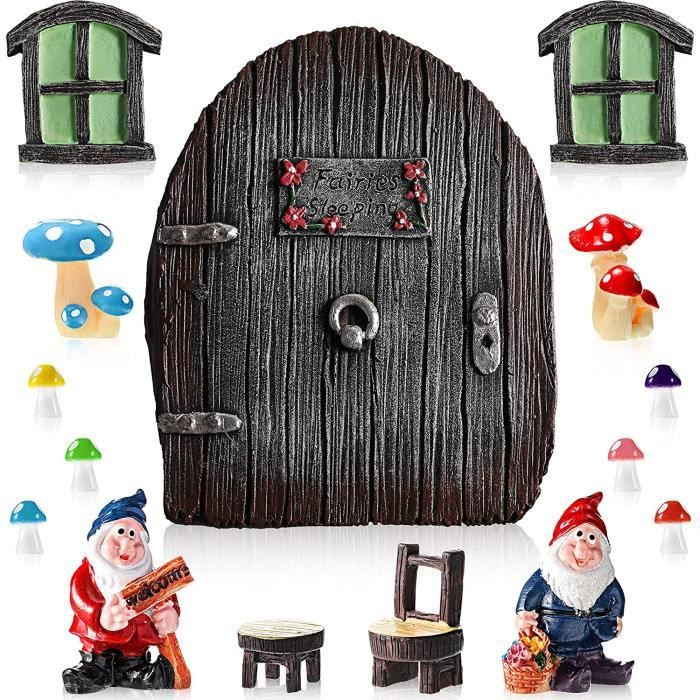 AJW-Nain de fée miniature pour maison fenêtre porte et nain de jardin ...