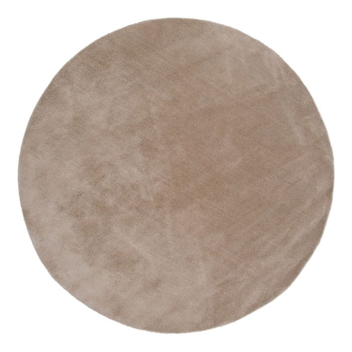 Tapis effet viscose beige Undra Diamètre 200 cm Beige - Cdiscount Maison