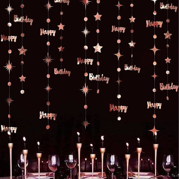 Anniversaire en or rose - Banderole Iridescent pour anniversaire de 18 ...