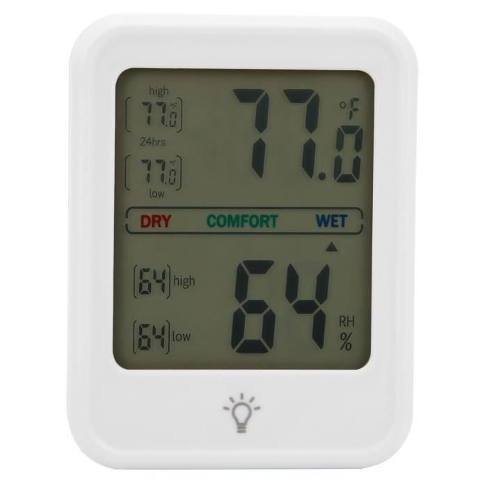 Dilwe thermomètre hygromètre Thermo-hygromètre multifonctionnel ...