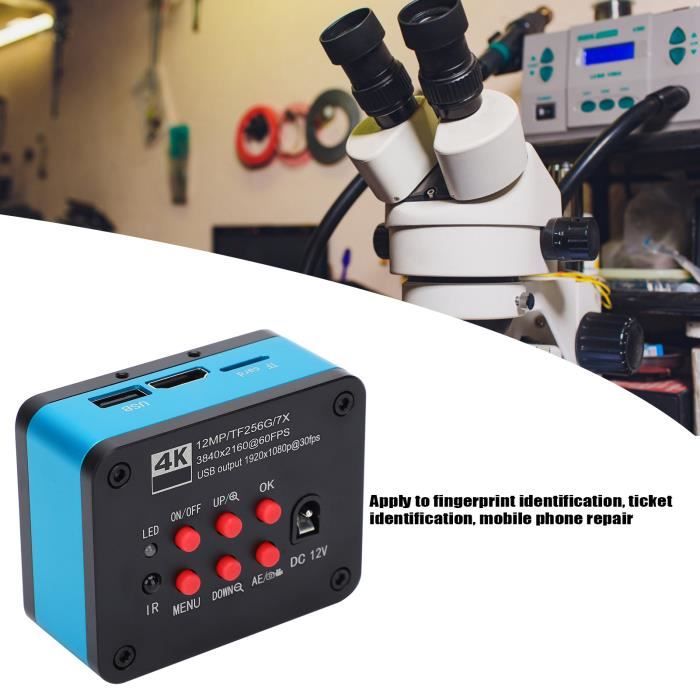 JIN-Caméra de microscope 12MP 1080P 4K CMOS UHD baïonnette industrielle ...