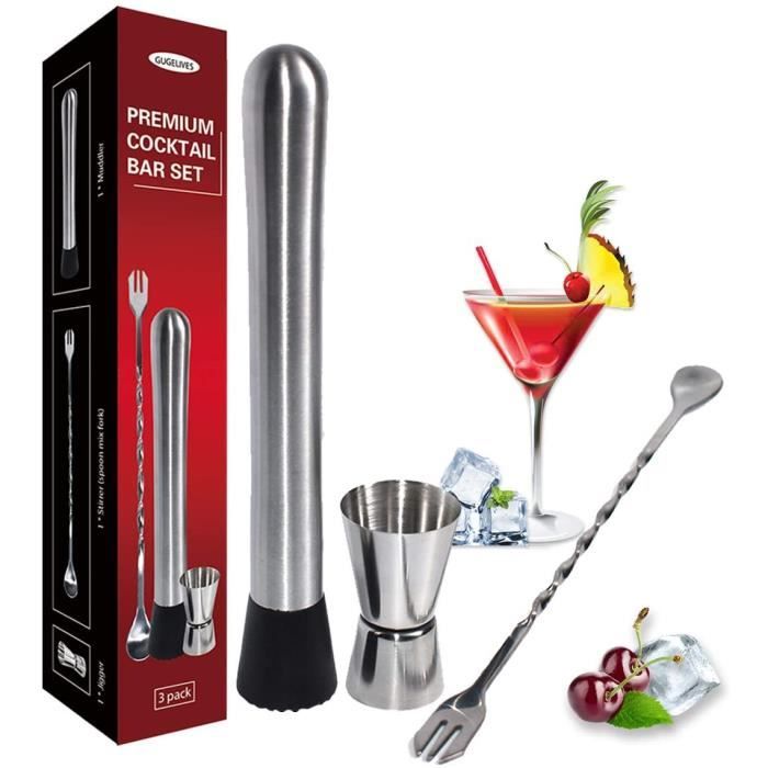 Melangeur Et Batonnet A Cocktail - Limics24 - 3 Outils Bar Qualité ...