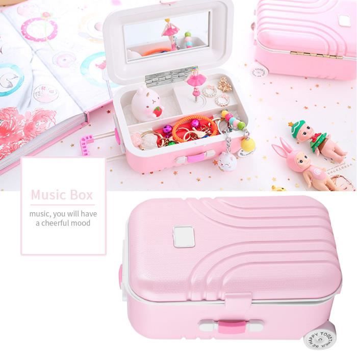 Omabeta boîte à musique modèle valise Valise rose mignonne pour fille ...
