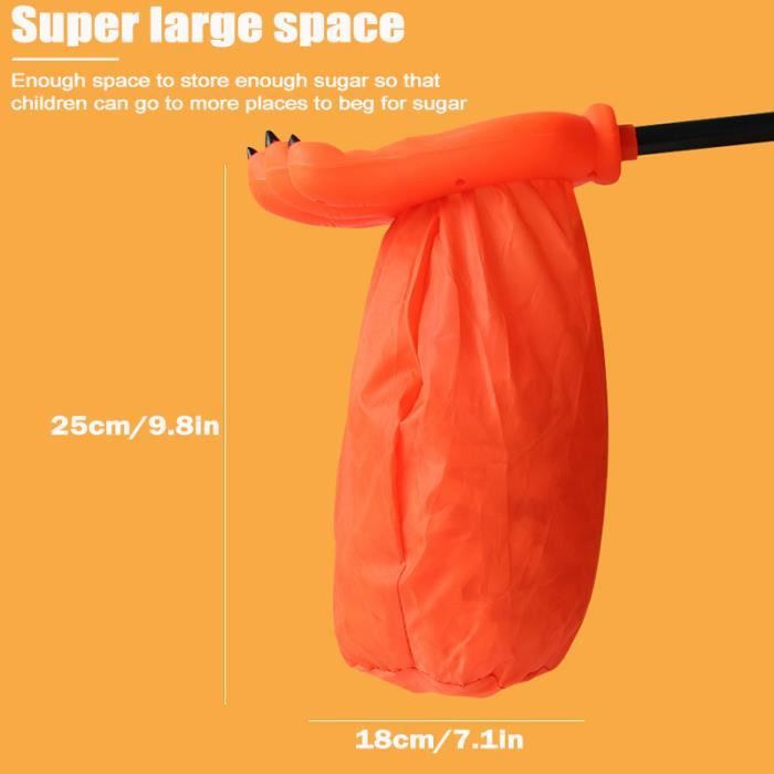 Sac orange de bonbons en forme de main crâne d'Halloween, sac cadeau de ...