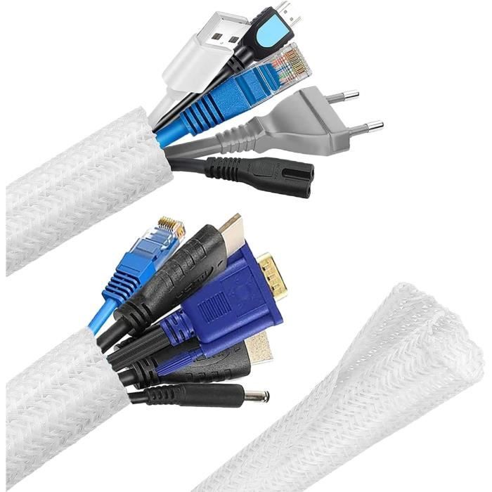 ASelected Lot de 3 - 3M Manchon de Cache Câble Réglable, 3m Range Gaine ...