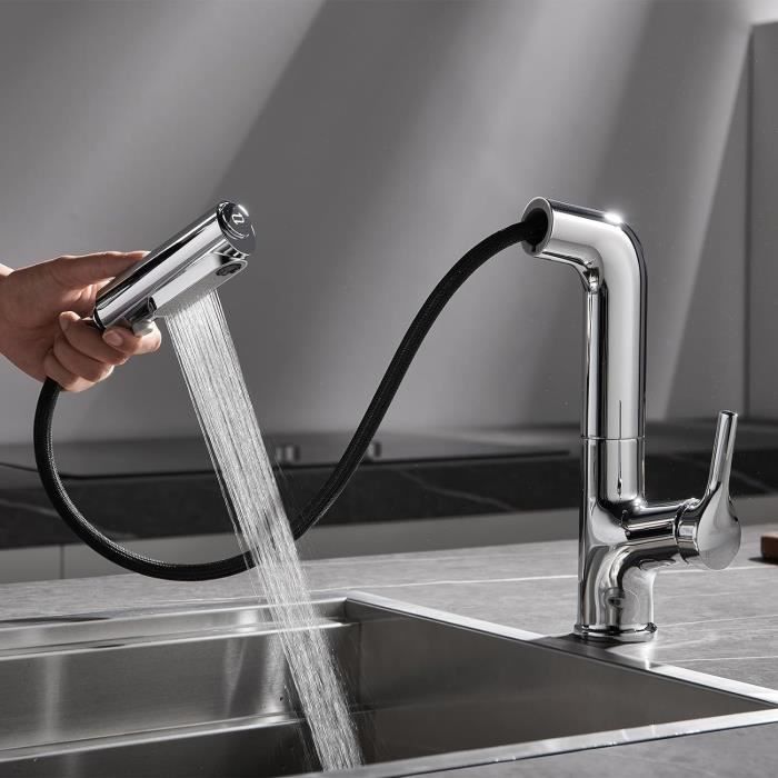 BONADE Robinet de cuisine extensible avec douchette 3 types de jets ...