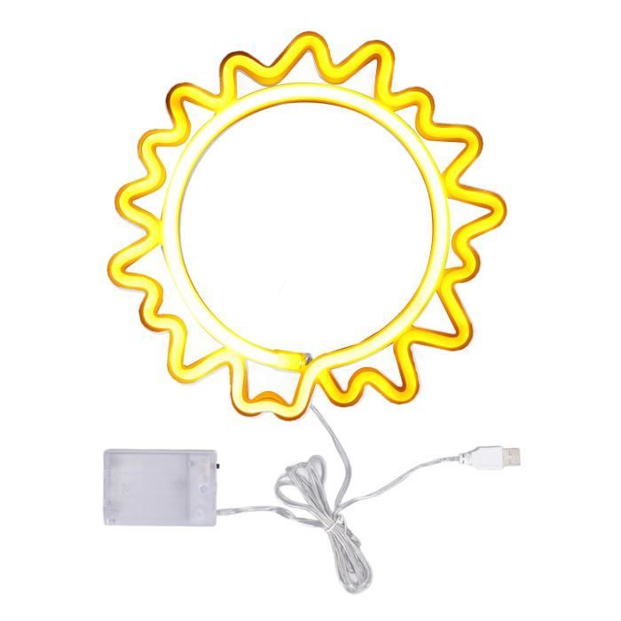 Tbest Sun Neon Light Sign Soleil néon lumière signe USB Rechargeable à ...