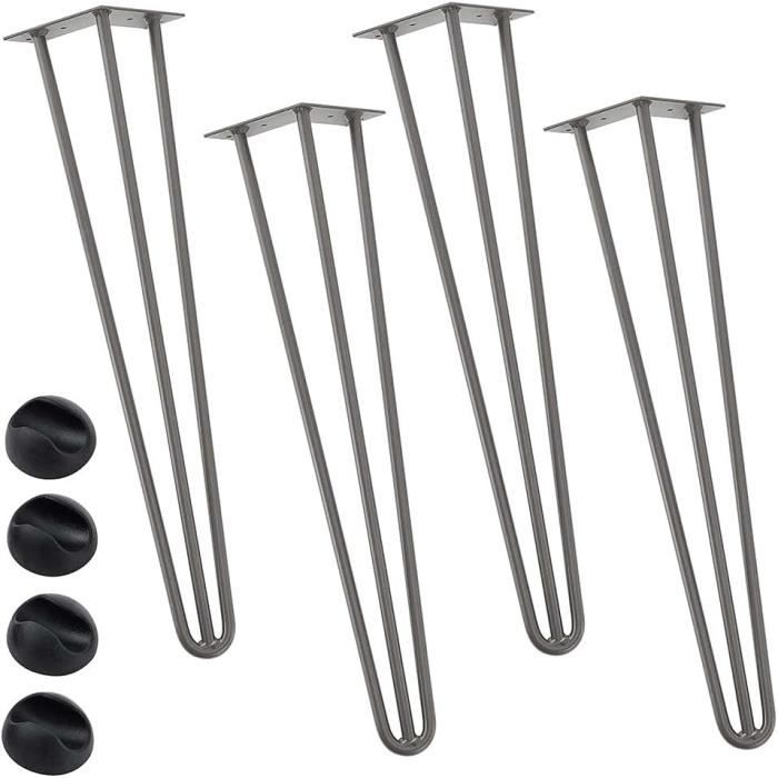 Lot De 4 Pieds De Table, Hauteur 60 Cm, En Métal, Pieds Pour Table À ...