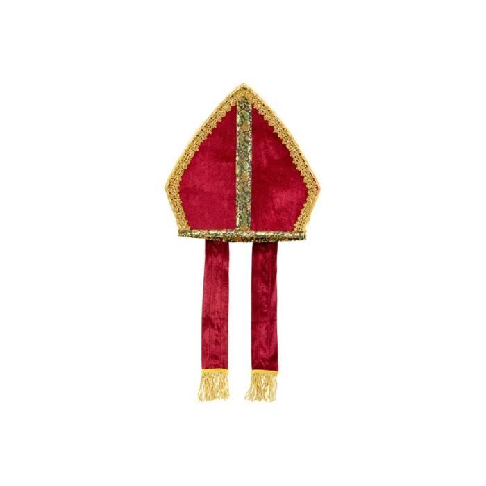 Mitre Luxe Adulte en tissus effet velours bordeaux avec broderies ...