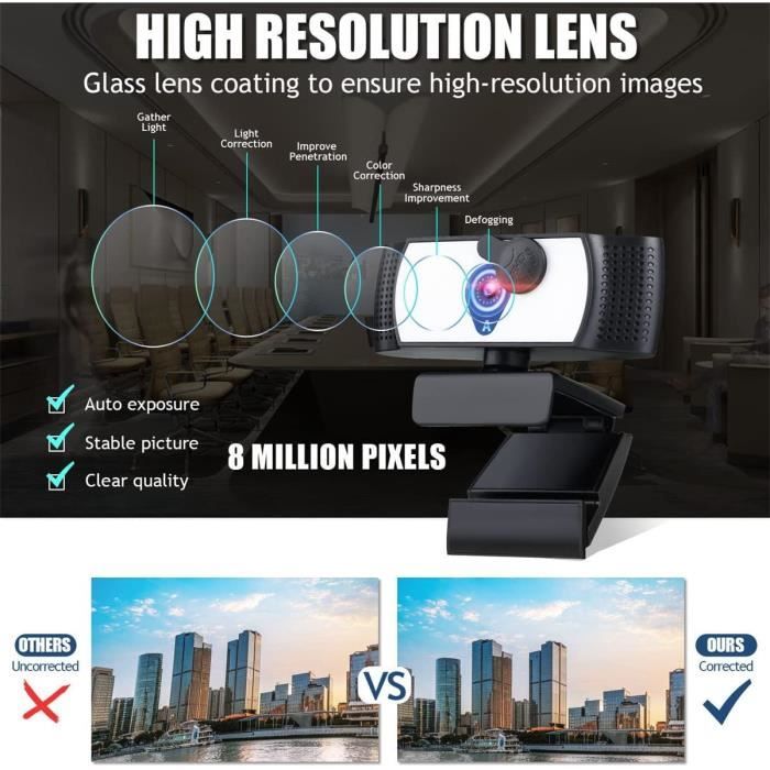 Webcam 1080P Hd Avec Microphone,Caméra Web Usb Avec Trépied,Webcam Pc ...