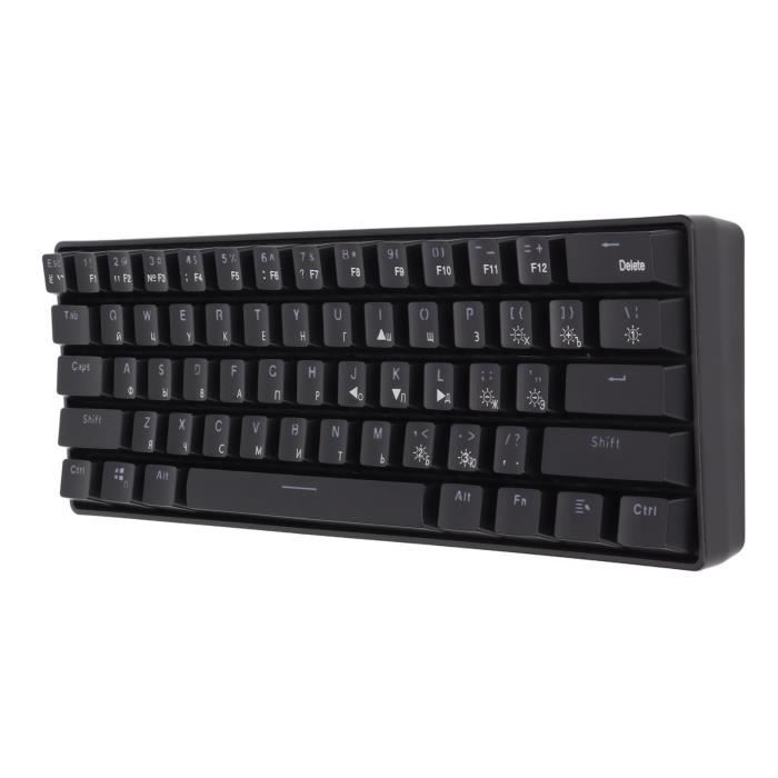 Zerone Clavier russe Clavier mécanique russe 61 touches rétro-éclairé ...