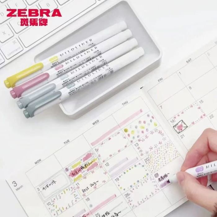 Ensemble de stylos surligneurs ZEBRA WKT7 Mildliner du Japon, marqueurs ...