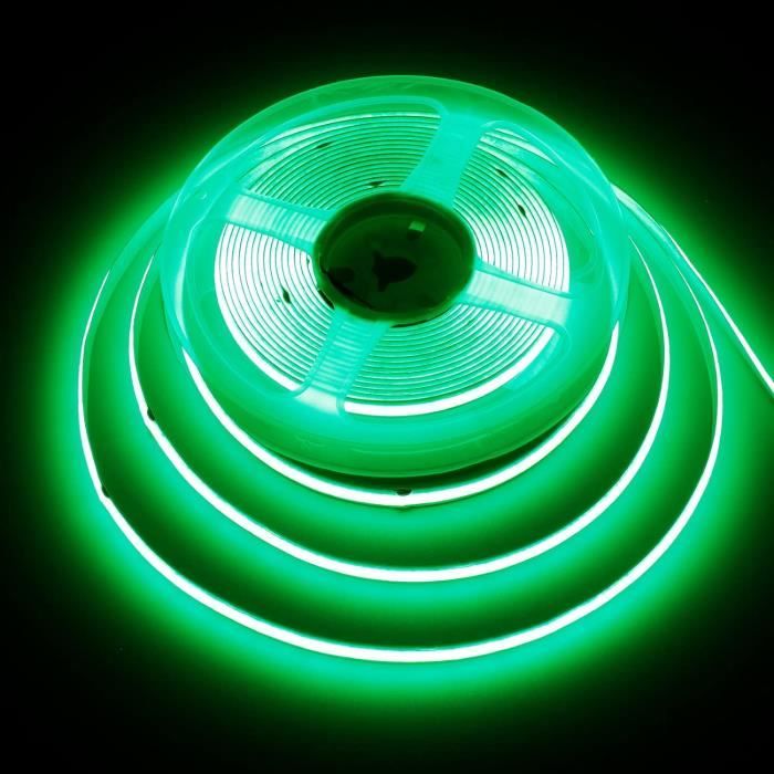 24V Cob Ruban Led Vert 5M Ip65 Étanche 3000Lm Haute Luminosité Haute ...